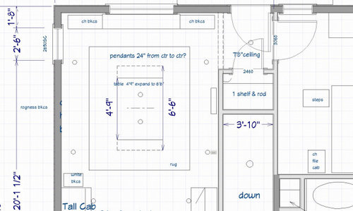 Pendant Spacing over Dining Table