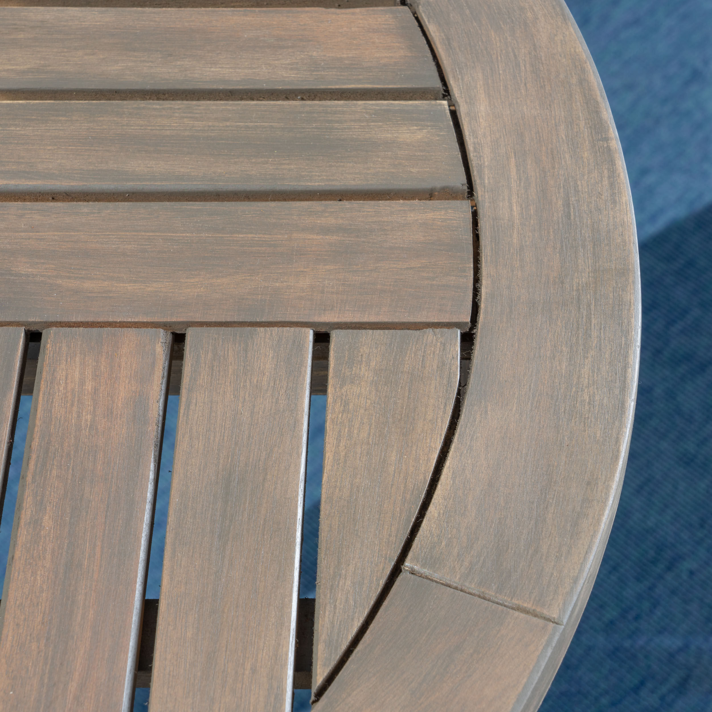 GDF Studio Andria Outdoor Acacia Wood Bistro Table, Gray - Transitional ...