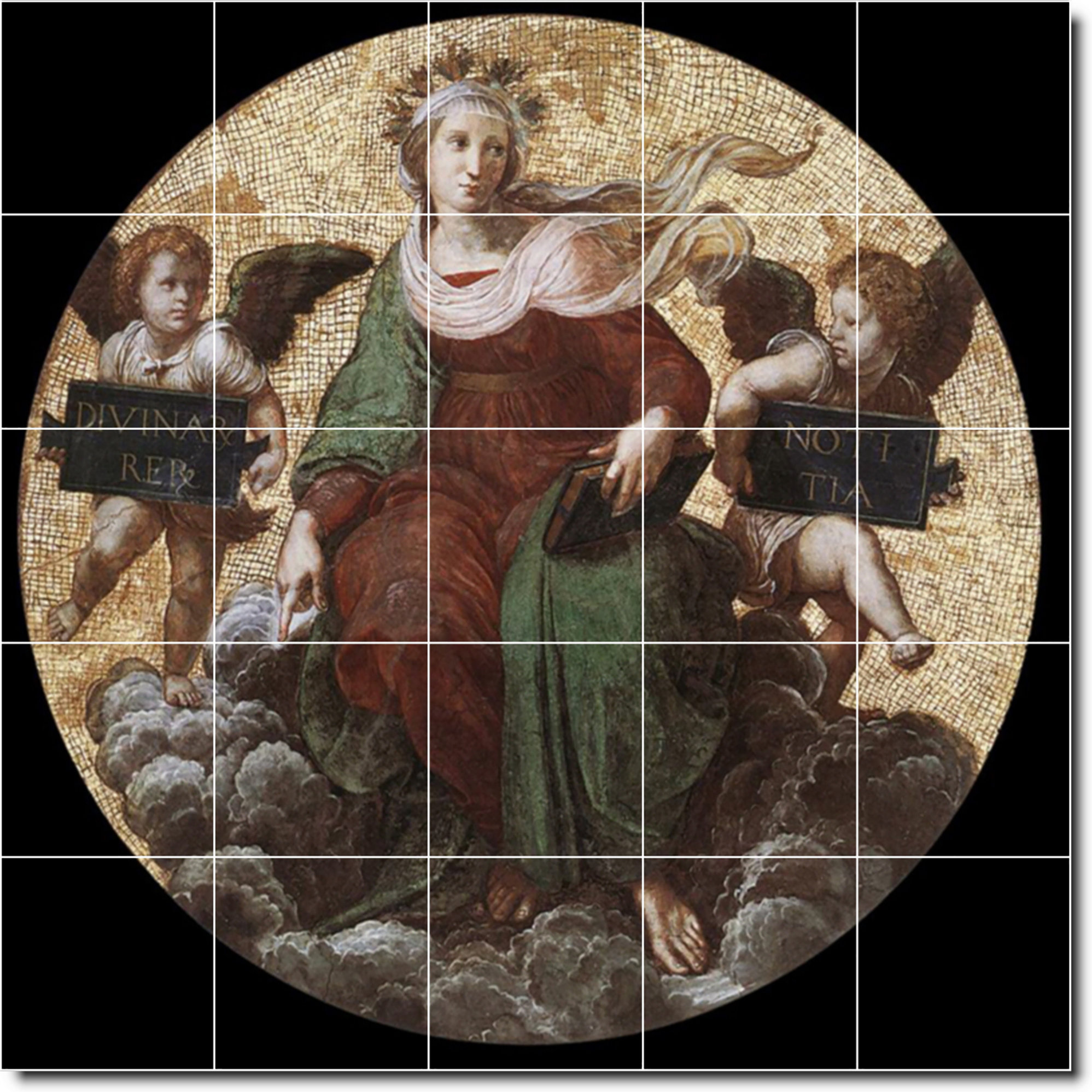 Raphael Religious Painting Ceramic Tile Mural #73, 21.25" Wide x 21.25 ...