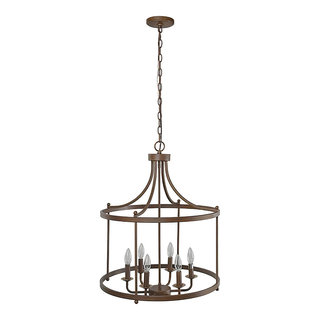 6-Light Lantern Wireframe Pendant Light - Transitional - Pendant ...