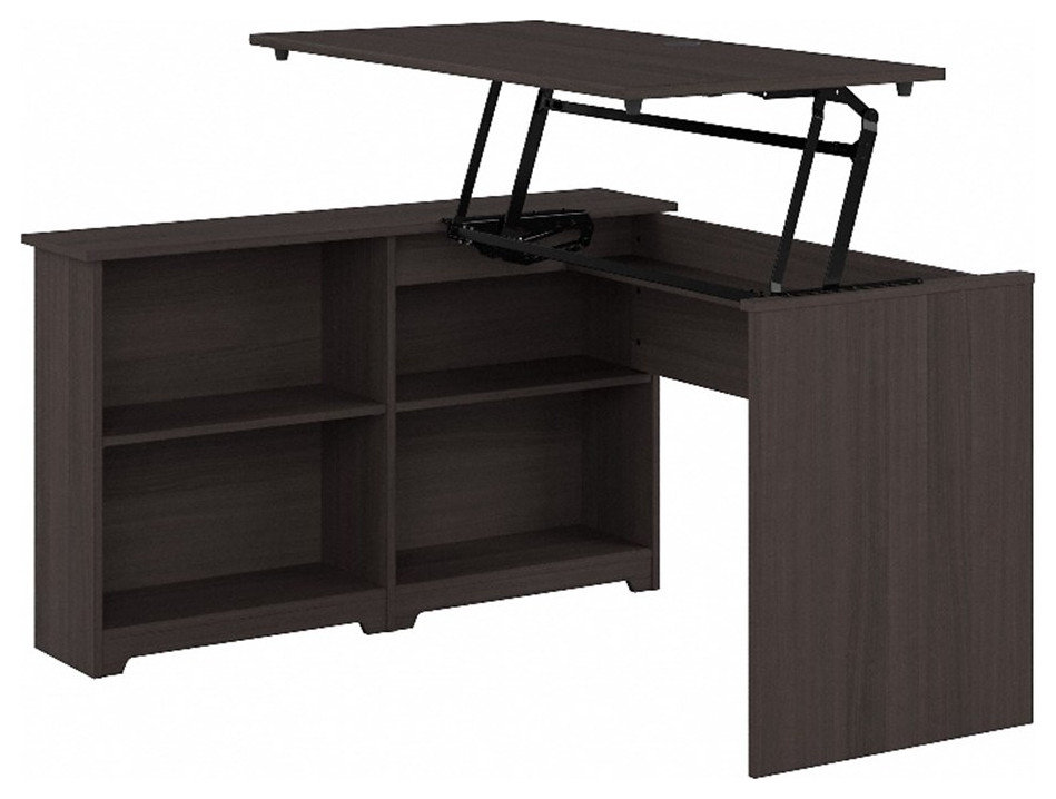 Cabot 52W 3 Position Sit to Stand Corner Desk in Heather Gray ...