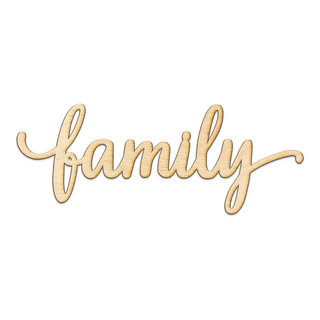 Family Script Wood Word Wall Art Sign, 24" wide x 9" tall ...