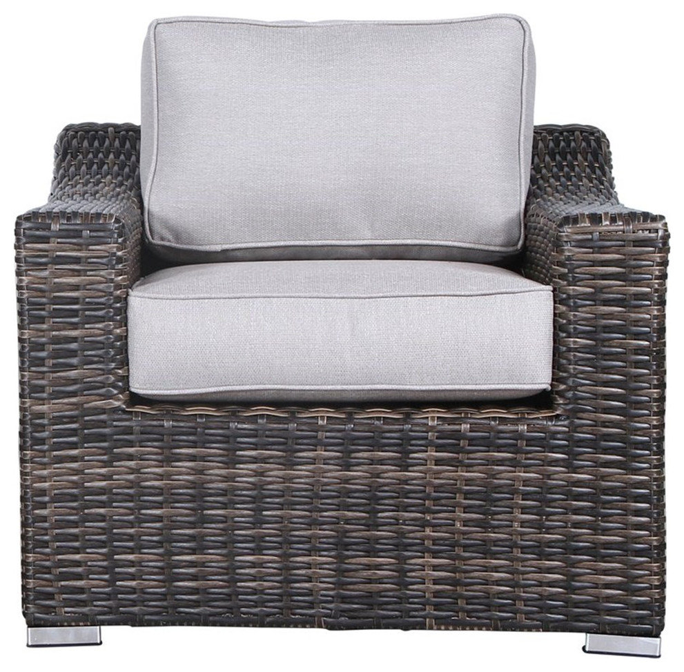 Living Source International Wicker Patio Chair with Cushions in ...