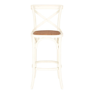 Austin X Back Bar Stool, Antique White, Set of 2 - Tropical - Bar ...