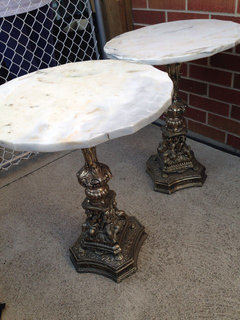 Vintage marble top end tables store