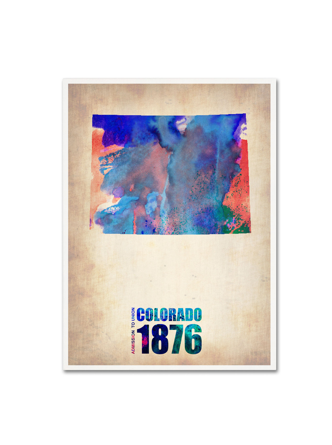 'Colorado Watercolor Map' Canvas Art by Naxart, 35" x 47 ...