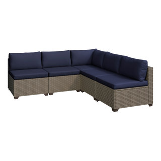 Keys 5-Piece Outdoor Conversation Set with Armless and Corner Sofas ...