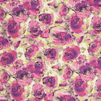Purple Floral Linen Look Print Upholstery Fabric by the Yard, By The ...