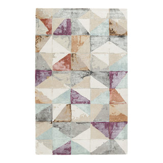 Jaipur Living Ruban Handmade Geometric Purple and Beige Area Rug, 5'x8 ...