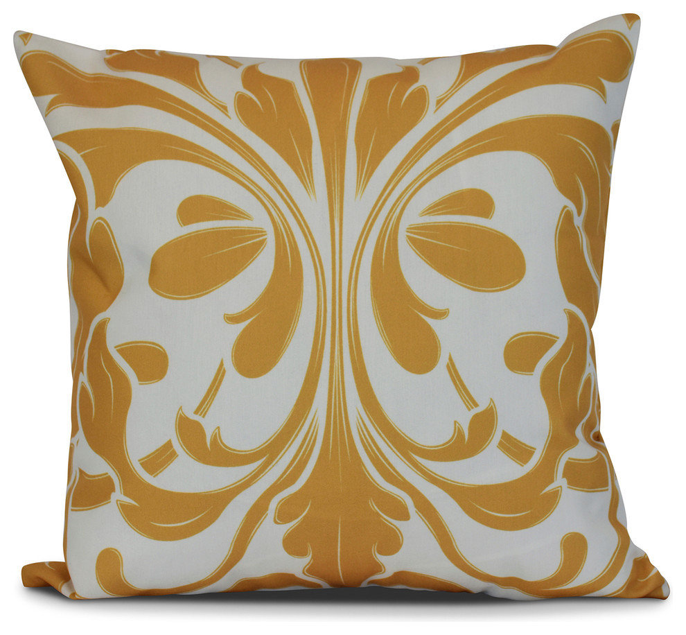 British Colonial, Geometric Print Pillow, Gold, 20"x20" - Contemporary ...