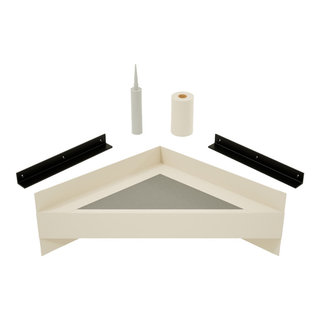 The Original Floating Corner Shower Bench Kit with Wedi Building Boards ...