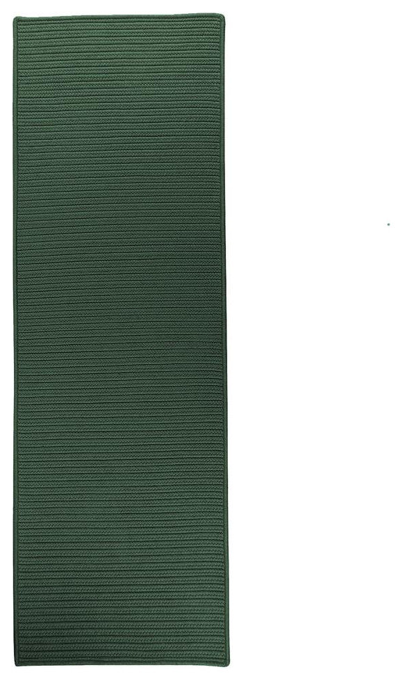 Reversible Flat-Braid Rect Runner, Hunter Green 2'4"x12' - Traditional ...