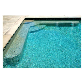 Blue Granite Pebble Sheen w/ Glass Tile - Pool - Boston - by Atlantic ...