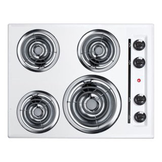 24" wide 220V electric cooktop in white porcelain finish WEL03 ...