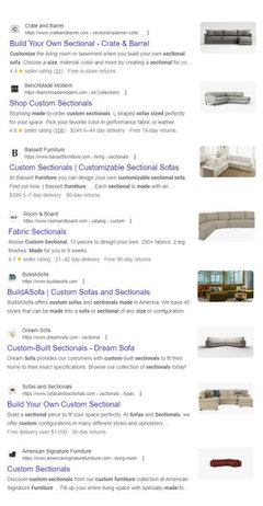 Need help finding a sectional made to fit specific dimensions.