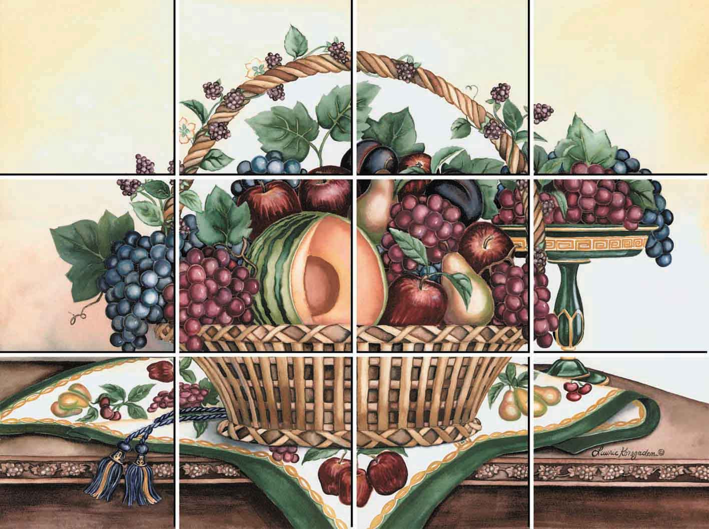 Fruit Basket 12-Piece Mural IdeaStix Peel and Stick - Traditional ...
