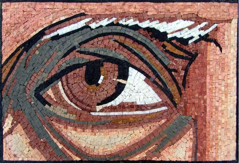 Oceanus Eye", Mosaic Reproduction, 26" x 15" - Contemporary - Tile ...