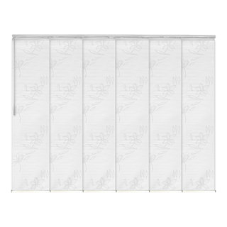 Flourishing White 6-Panel Track Extendable Vertical Blinds 118.5"Hx70 ...