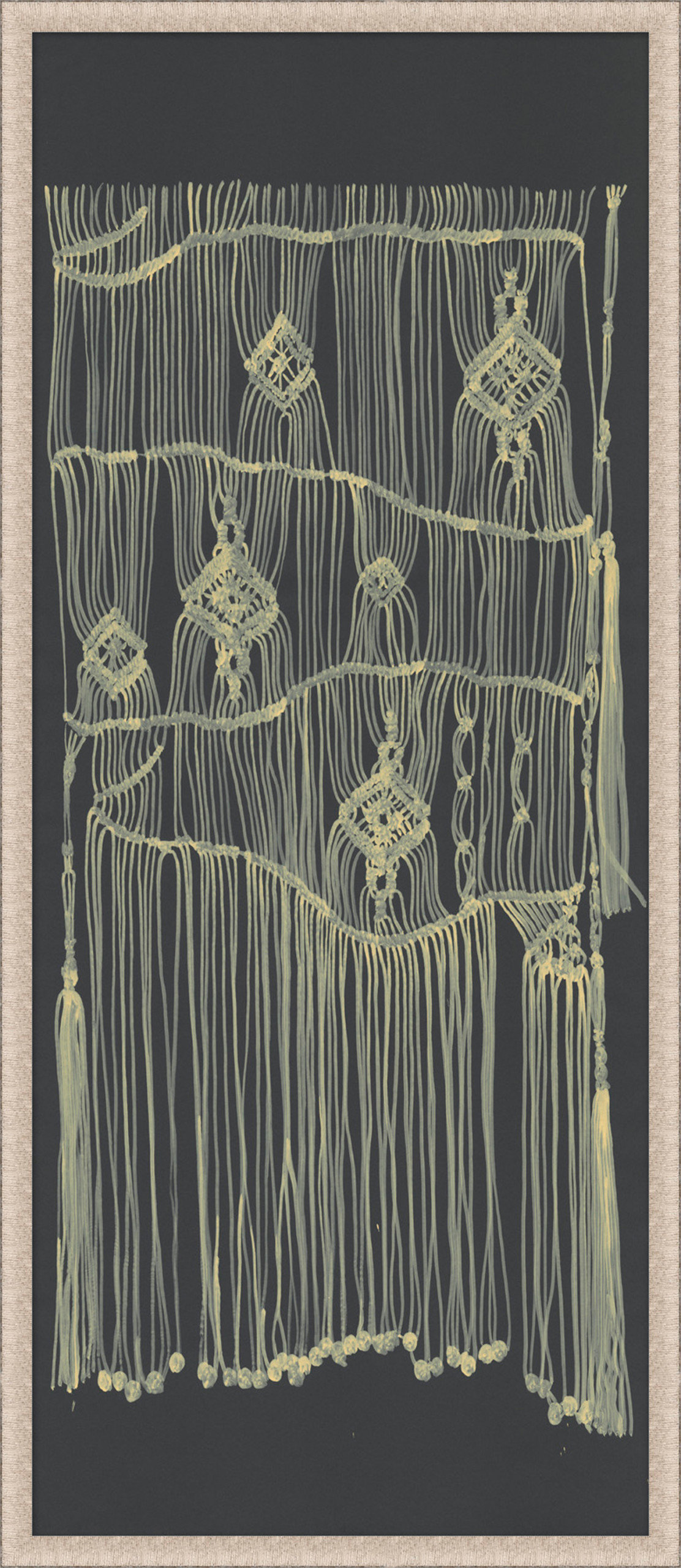 Macrame On Grey 2, Giclee Reproduction Artwork, 21.5x49.5 ...