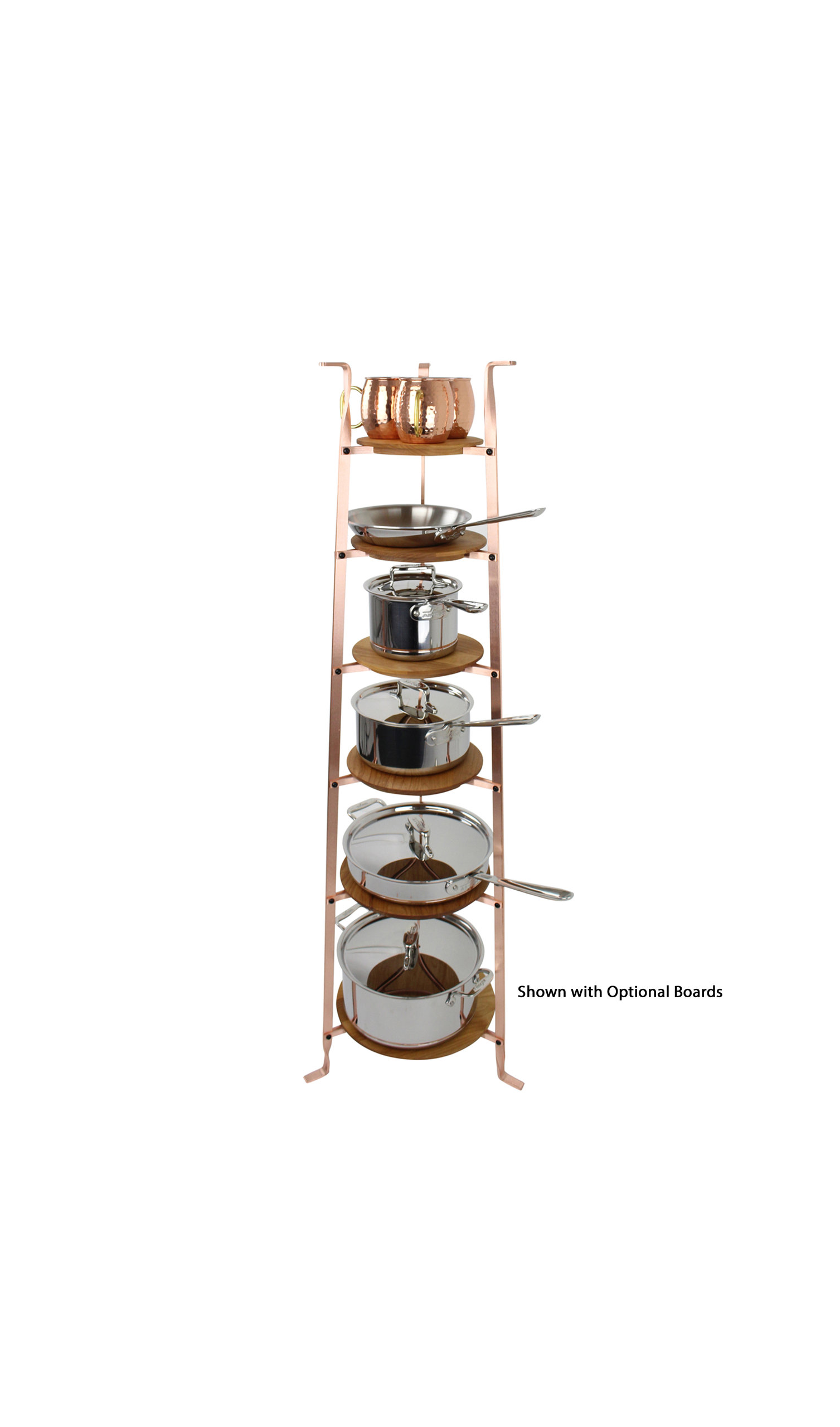 Handcrafted 6-Tier Gourmet Cookware Stand Brushed Copper (Unassembled ...