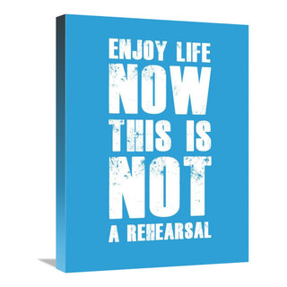 "Enjoy Life Now Poster Blue" Fine Art Print, 18" x 24" - Modern ...