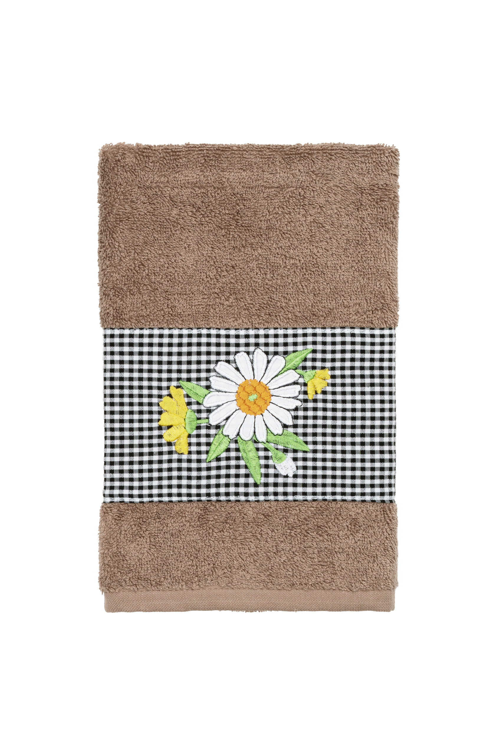 Linum Home Textiles Turkish Cotton Daisy Embellished Hand Towel - Bath ...