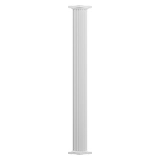 6" x 8' Endura-Aluminum Column, Round Shaft, Gloss White Finish w ...