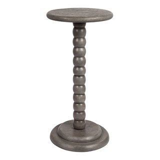 Stacked Pedestal Cocktail Side Table, Dove Grey - Traditional - Side ...