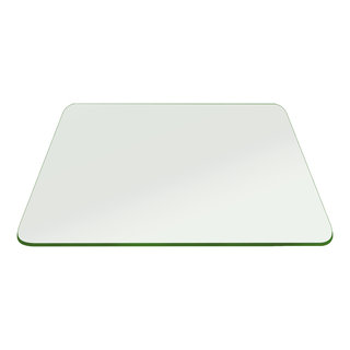 1/2'' Thick Flat Polish Tempered Radius Corners Square Glass Table Top ...