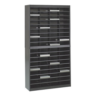 Safco E-Z Stor Black Mail Organizer - 72 Letter Size Compartments ...