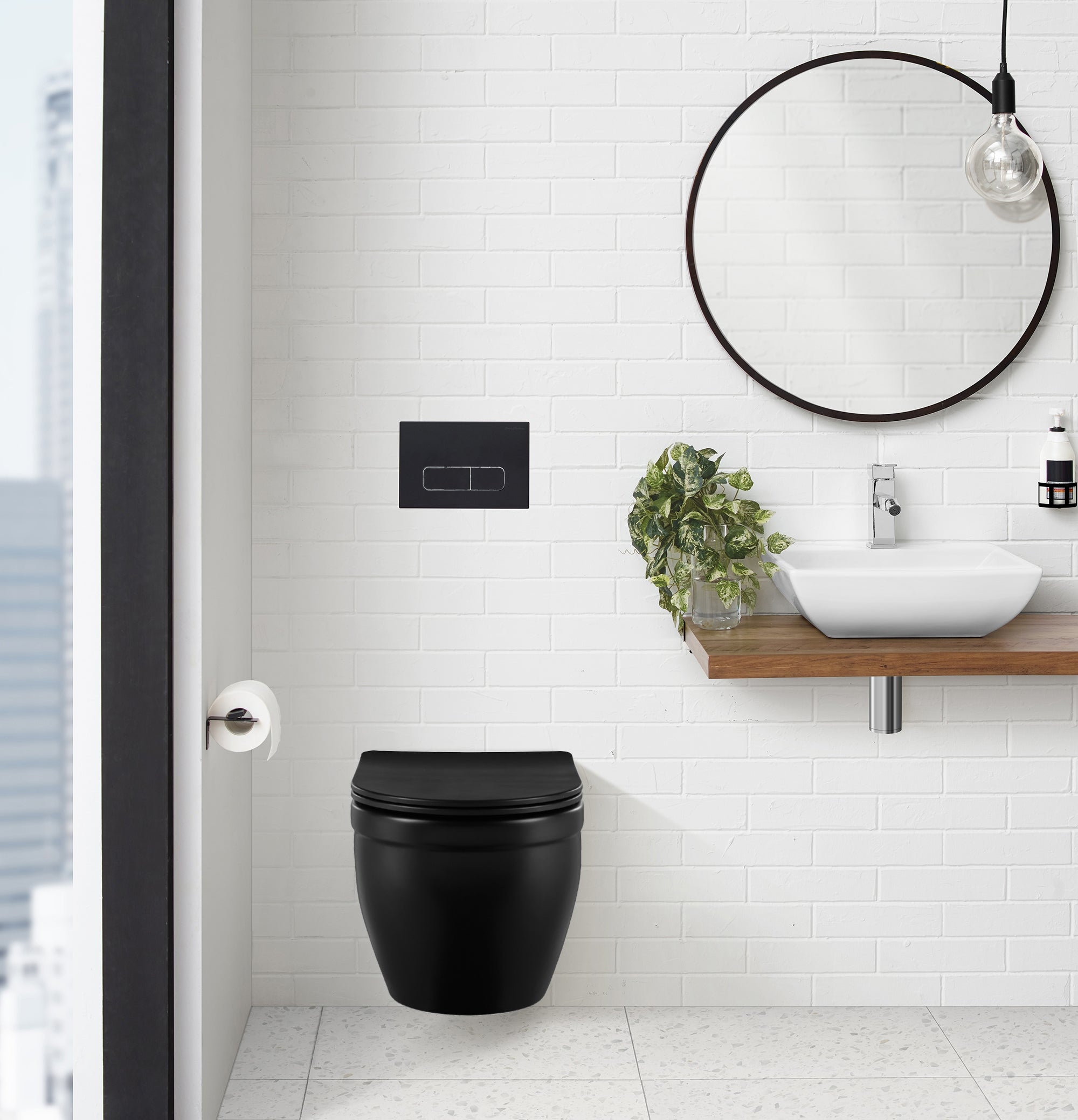 Wall Mount Dual Flush Actuator Plate with Rectangle Push Buttons in ...