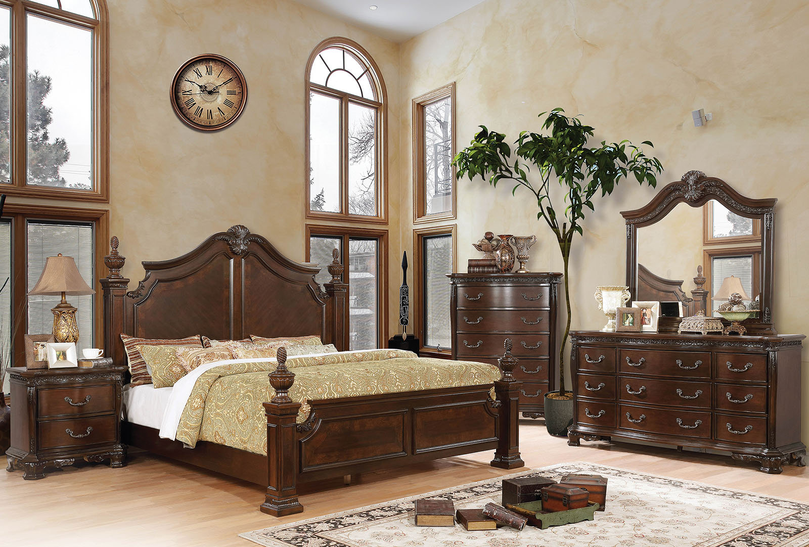 Traditional Style Wooden Night Stand With 2 Drawers, Cherry Brown ...