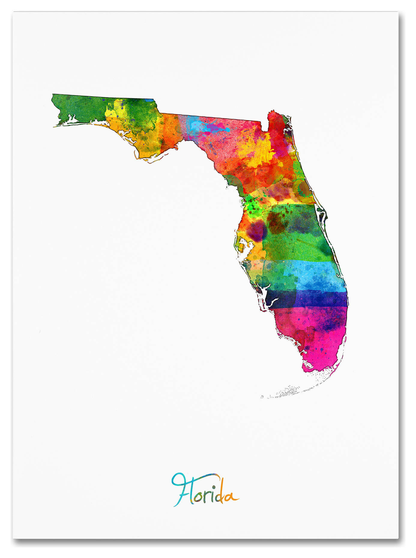 "Florida Map" Canvas Art by Michael Tompsett, 18"x24" - Traditional ...