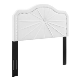 Kristin Pleated Performance Velvet Full/Queen Headboard - Transitional ...