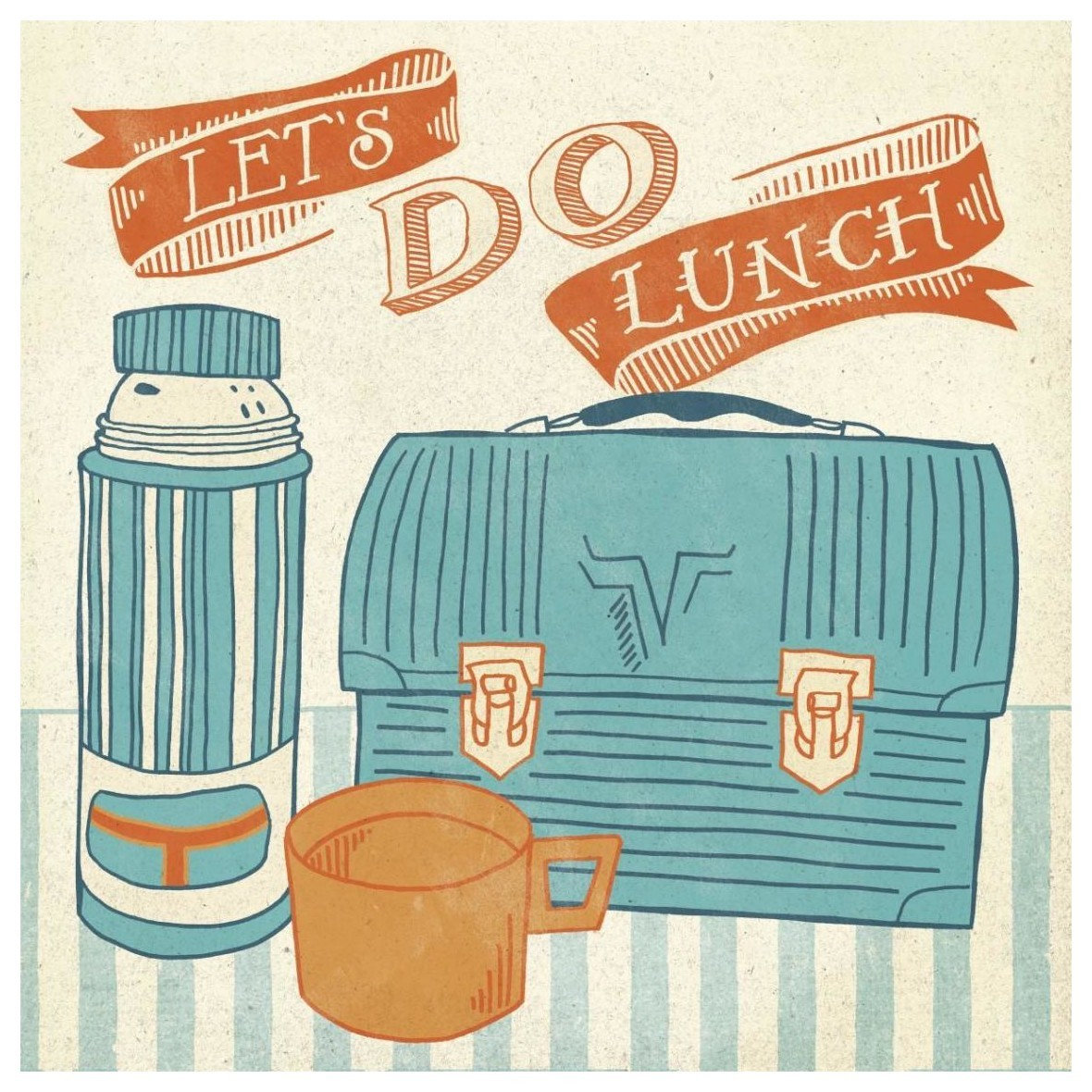 "Lets Do Lunch Orange" Digital Paper Print by Mary Urban, 20"x20", 36 ...
