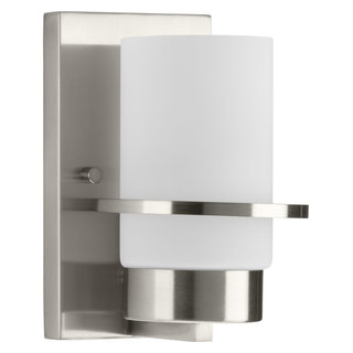 Reiss Collection One-Light Modern Farmhouse Brushed Nickel Vanity Light ...