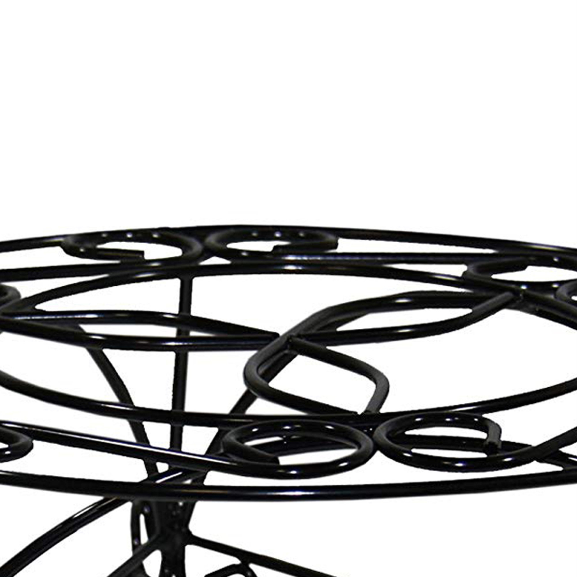 Swirl Mosaic Iron Frame Plant Stand, Glossy Black - Mediterranean ...