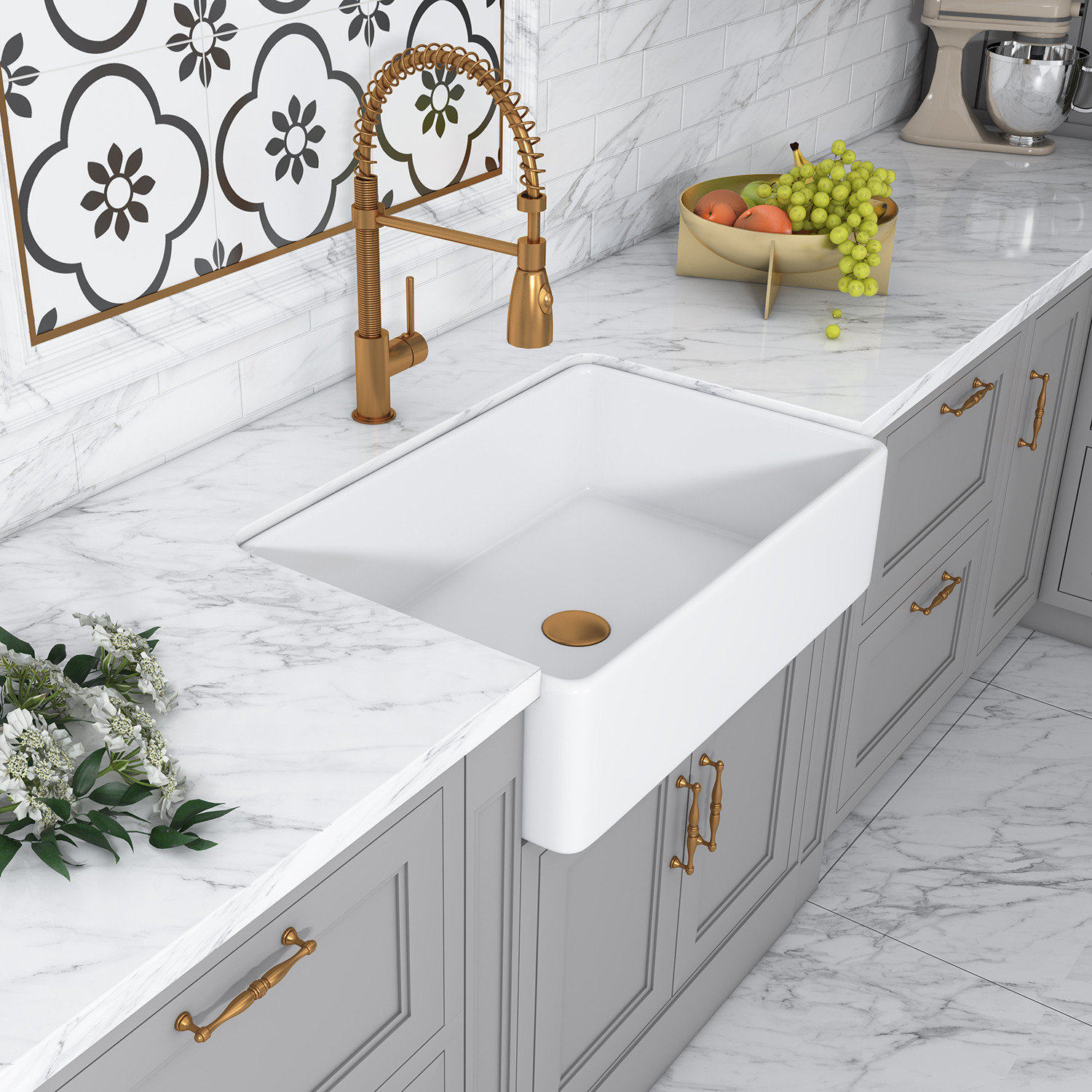 Cremona 33" Double Basin Farmhouse Apron Kitchen Sink - Contemporary ...