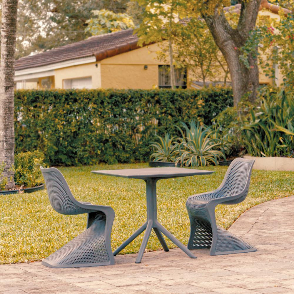 Bloom Patio Dining Set with 2 Chairs Dark Gray - Contemporary - Outdoor ...