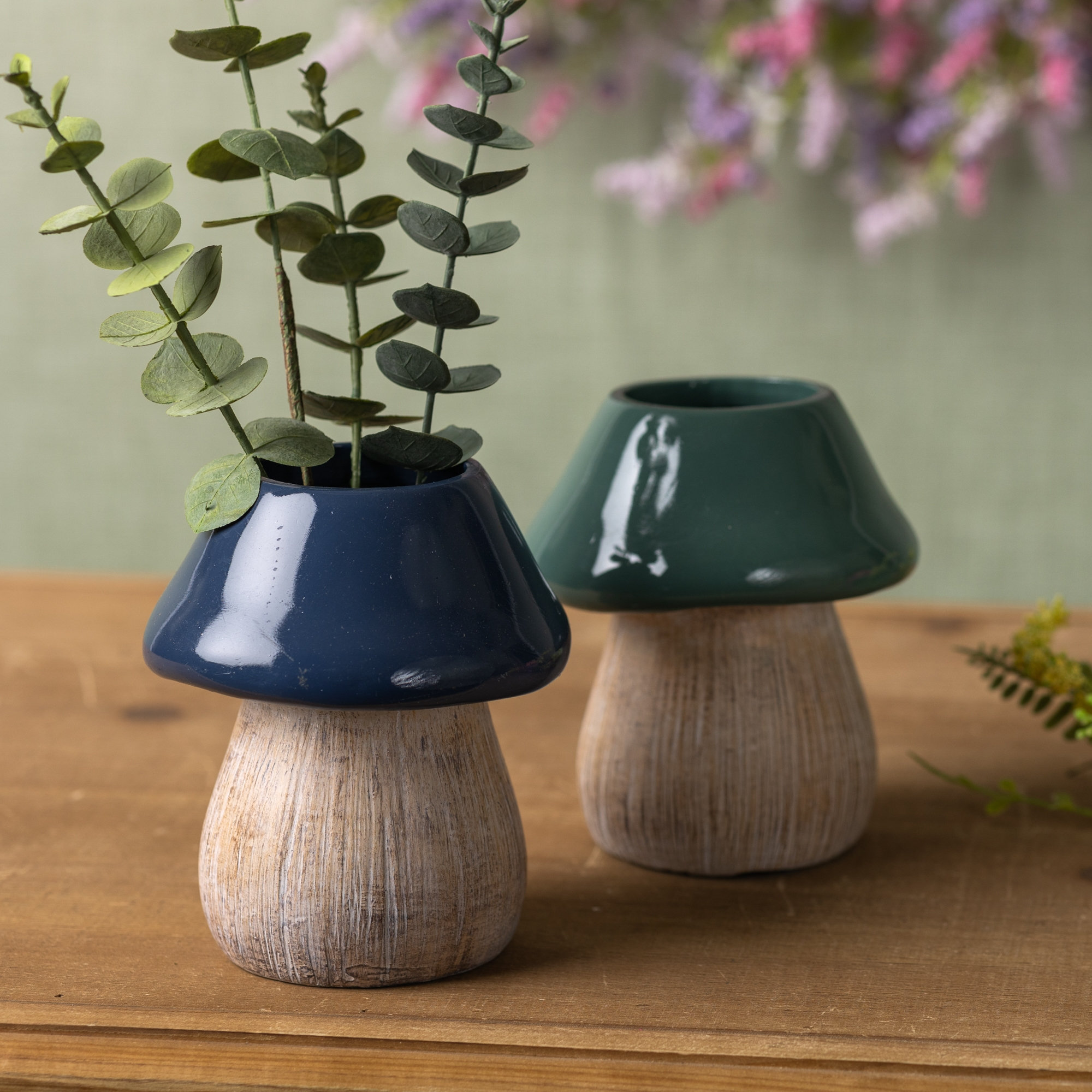 Garden Mushroom Planter, 2-Piece Set - Contemporary - Indoor Pots And ...