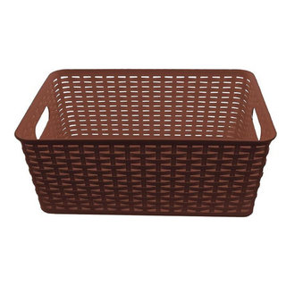 Plastic Rattan Storage Box Basket Organizer, Large - Tropical - Storage ...