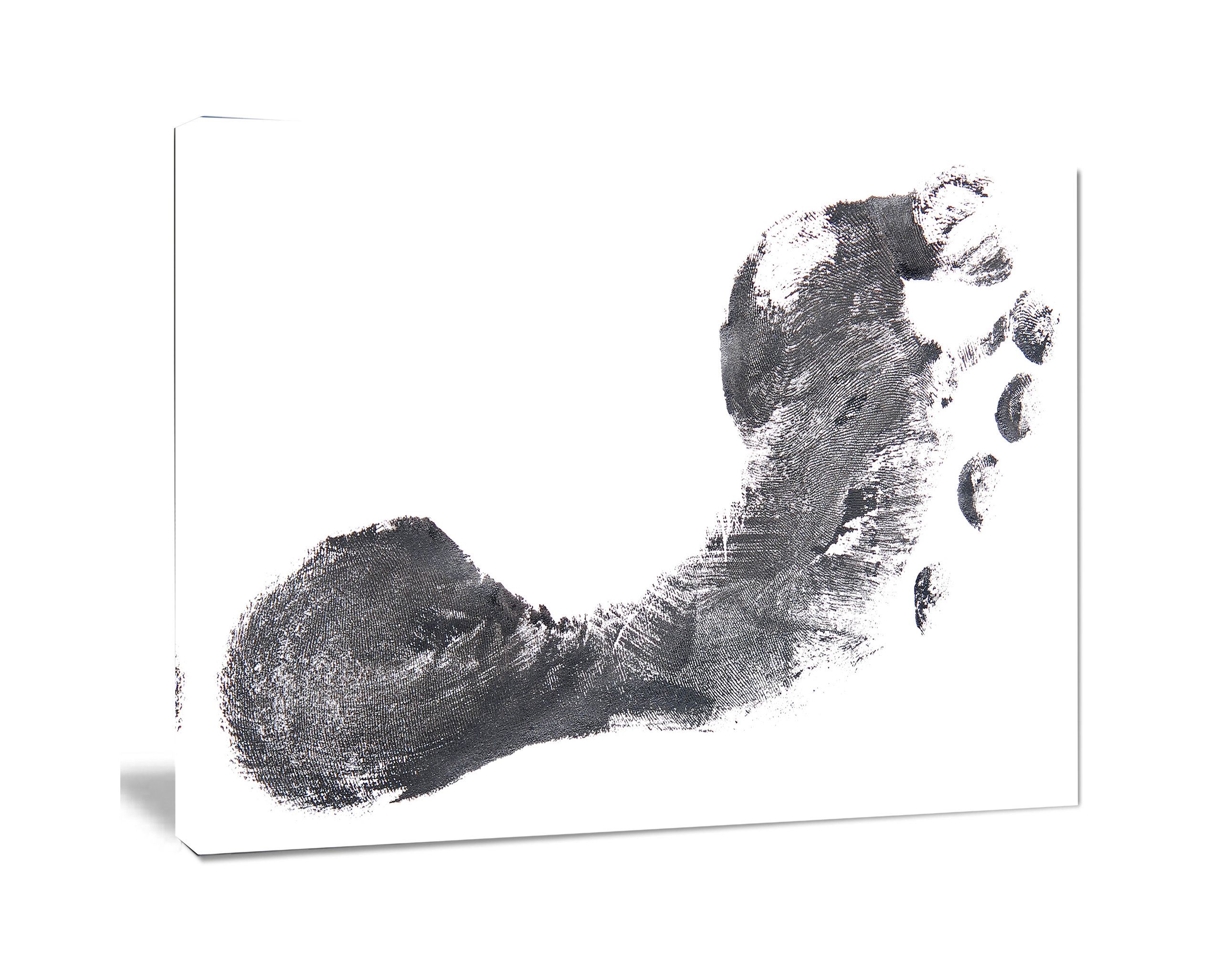 Black and White Footprint Design, Portrait Canvas Art Print, 20"x12 ...