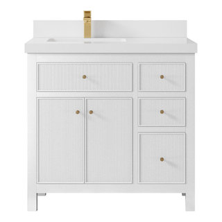 Willow Collection Sonoma 36 Left Offset Bath Vanity, 36" Left Offset ...