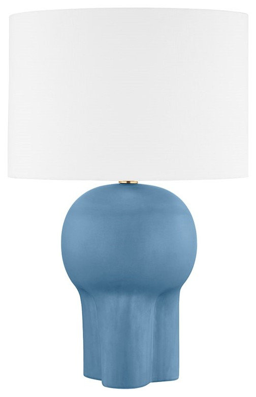 Hudson Valley Hankins 1 Light Table Lamp, Blue Ceramic/White L1517-AGB ...