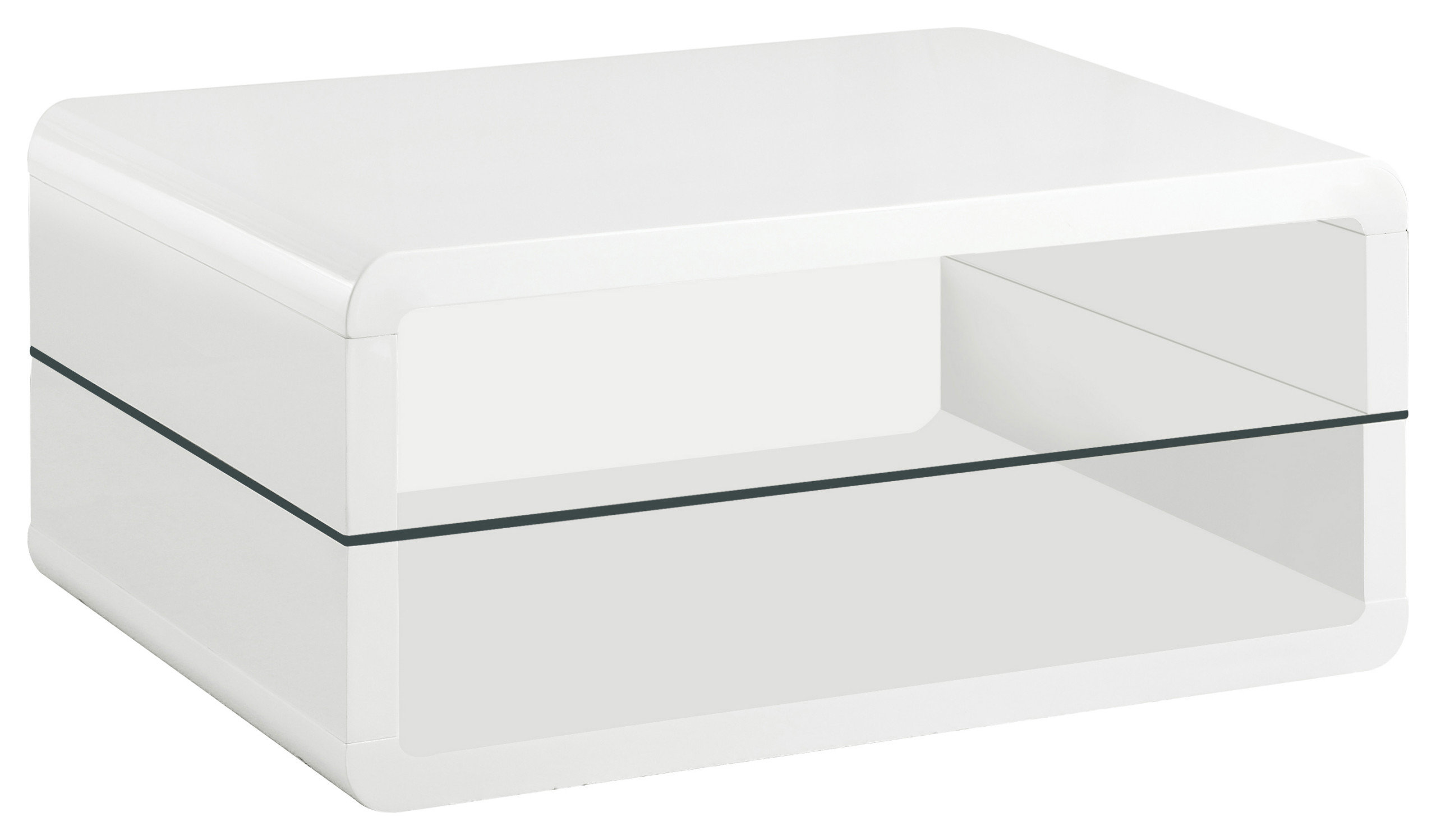 Elana 1-shelf Rectangular Coffee Table White High Gloss - Coffee Tables ...