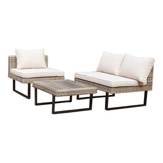 Outdoor Corner Patio Sectional and Tables - Tropical - Outdoor Lounge ...