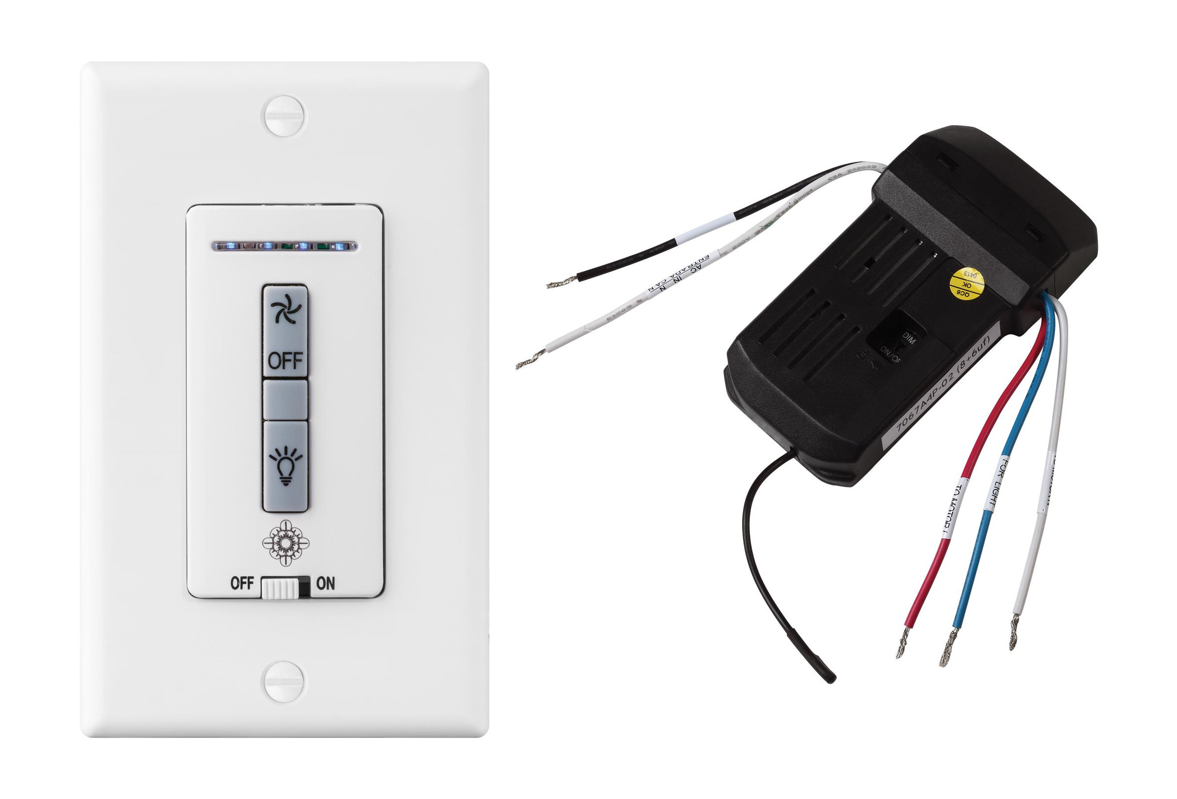 Hardwired Wall Remote Control/Receiver. Fan Speed And Downlight Control ...