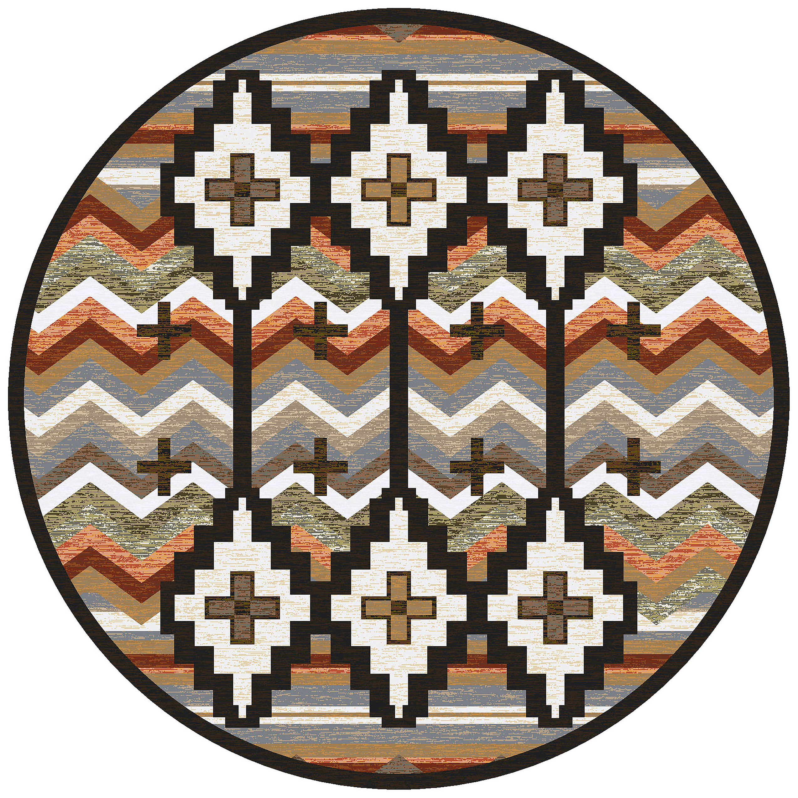 Shake Your Shawl, Green, 8' Round, 8' Round - Southwestern - Area Rugs ...