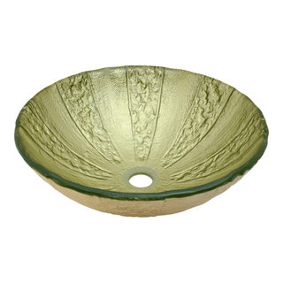 623 Gold Foil Glass Vessel Bathroom Sink - Contemporary - Bathroom ...