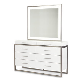 Marquee Dresser with Mirror - Cloud White - Contemporary - Dressers ...